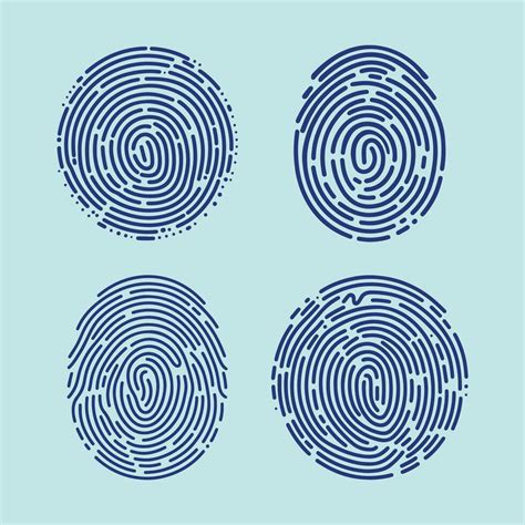 User Finger Scan Icon Set Fingerprint Touch Biometric Id Symbol Modern Account Thumbprint