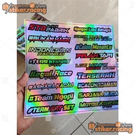 Jual Stiker Pack Kata Kata Racing Hitz Stiker Motor Stiker Helm Stiker
