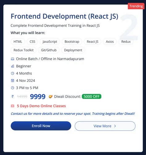 Frontend Development Course Training React Js At Rs 9999course In
