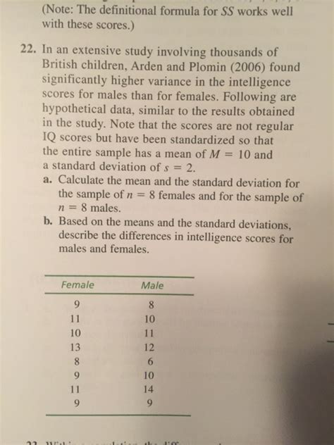 solved note the definitional formula for ss works well