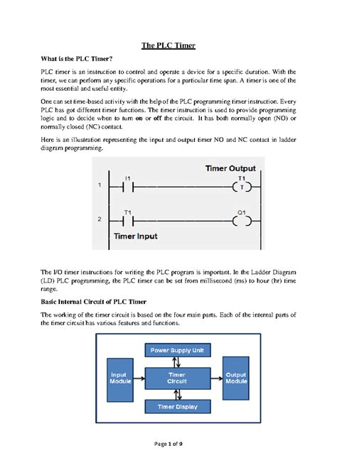 The Plc Timer The Plc Timer What Is The Plc Timer Plc Timer Is An
