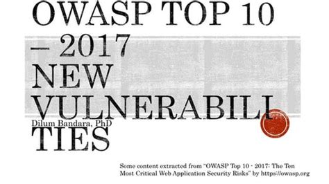 Owasp Top 10 Vulnerabilities List Pptx