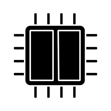 dual core processor glyph icon x2 microprocessor microchip chipset