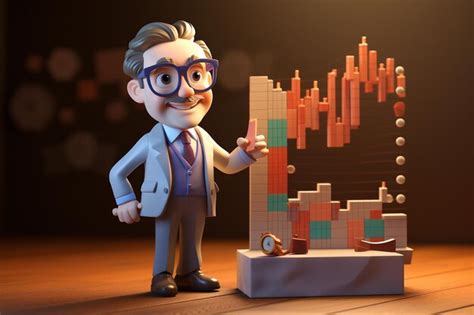 Premium Ai Image 3d Cartoon Statistician Character Generative Ai