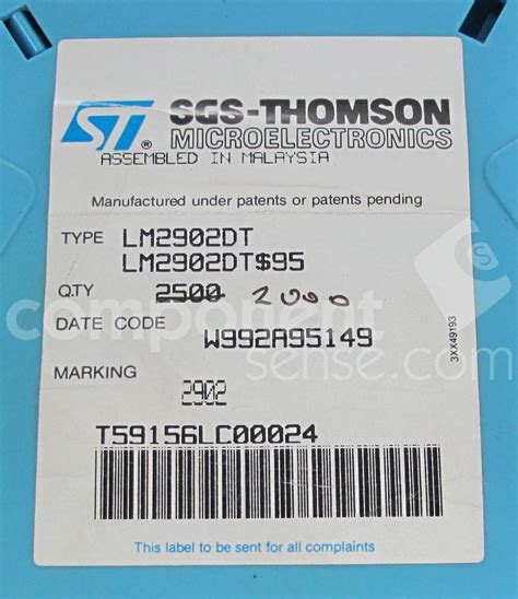 LM DT STMicroelectronics Unknown Component Sense