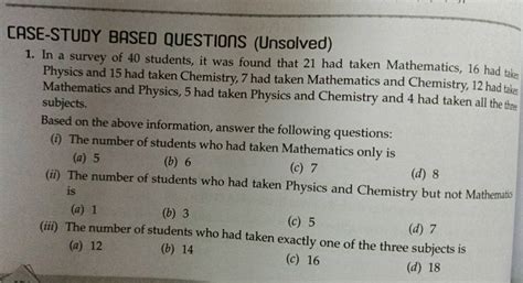 Case Study Based Questions Unsolved 1 In A Survey Of 40 Students It W