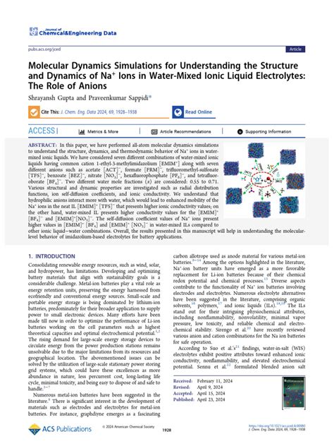 Gupta Sappidi 2024 Molecular Dynamics Simulations For Understanding The