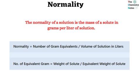 Normality Formula Uses Calculation Limitation