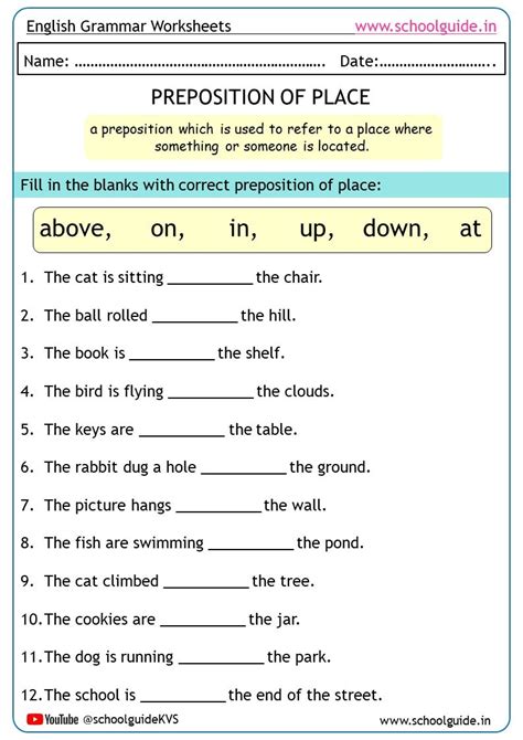 Free Printable Prepositions Worksheets Preposition Worksheets Prepositions Grammar Worksheets
