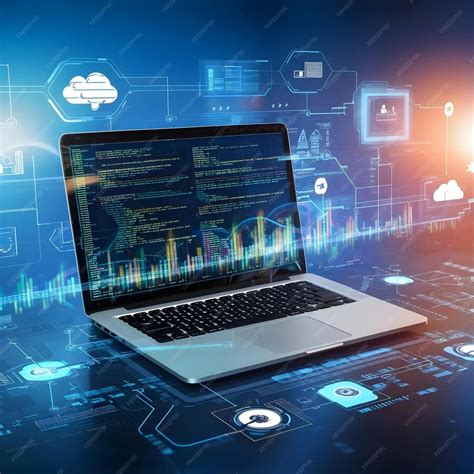 Digital Workflow And Data Visualization Premium Ai Generated Image