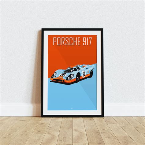 Porsche 917 Gulf Livery Poster Racing Icons Le Mans Prototypes Wall