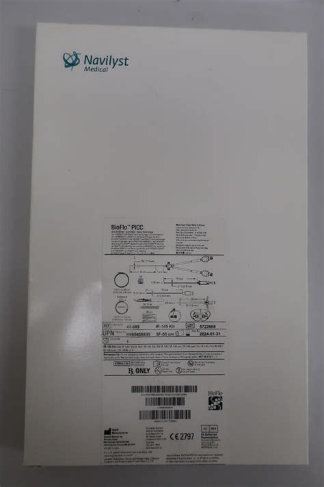 New Navilyst Medical 45883 Bioflo Picc With Endexo And Pasv Valve Technology 5f X 55cm Dual