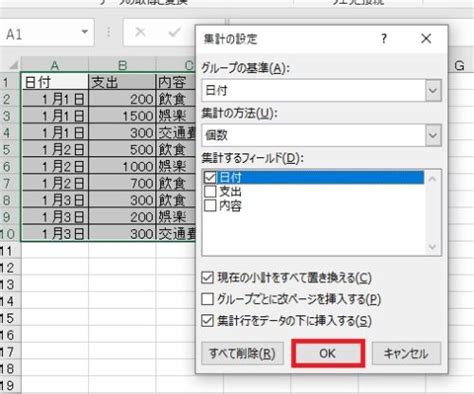 Excel（エクセル）で作成した表の小計、総計を自動で集計、作成する方法 小計の使い方 すなぎつ