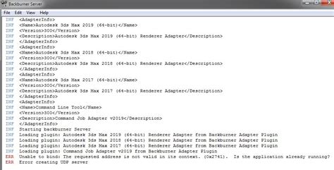 Network Job Assignment Backburner Issue 2019 Autodesk Community