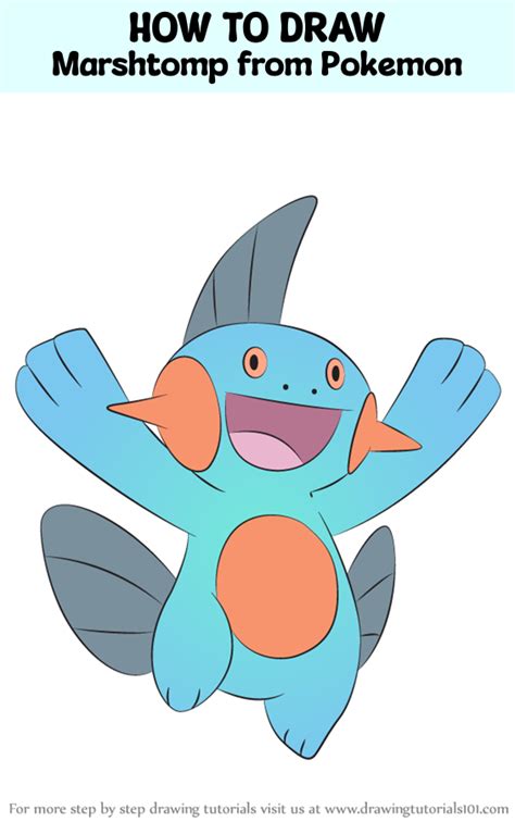 How To Draw Marshtomp From Pokemon Pokemon Step By Step