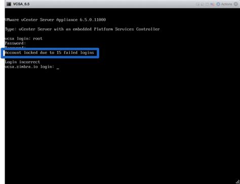 vmware cómo solucionar el error en vcsa account locked due to x