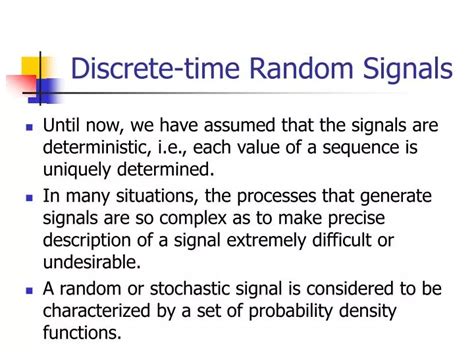 PPT Discrete Time Random Signals PowerPoint Presentation Free