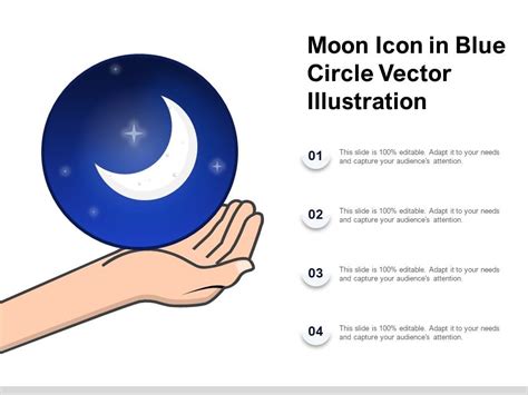 Moon Icon In Blue Circle Vector Illustration Ppt PowerPoint Presentation In