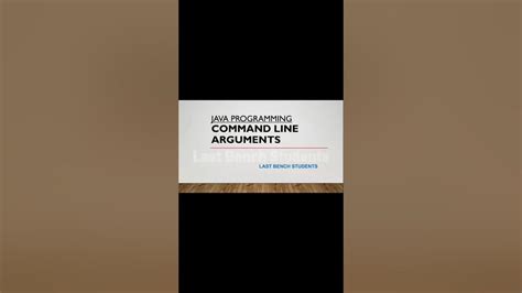 Command Line Argumentsjava Programmingdetailed Video In Description👇