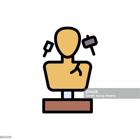 조각 예술 아이콘 Ui 및 Ux 웹 사이트 또는 모바일 응용 프로그램에 대한 자유 시간 아이콘의 윤곽 벡터 요소와 간단한 색상 개념에 대한 스톡 벡터 아트 및 기타 이미지