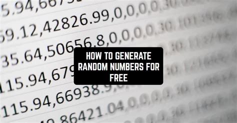 how to generate random numbers for free freeappsforme free apps for