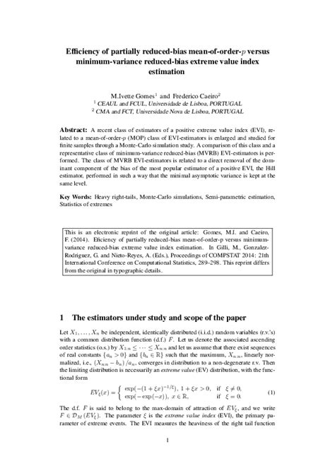Pdf Efficiency Of Partially Reduced Bias Mean Of Order P Versus