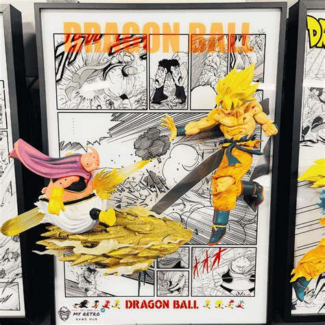 3d Light Up Wall Art Dragon Ball Z Goku Vs Majin Buu
