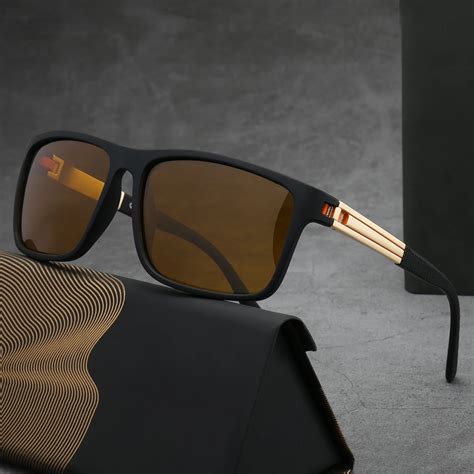 Plastic Fashion Luxury Rectangle Designer Sunglasses Night Vision