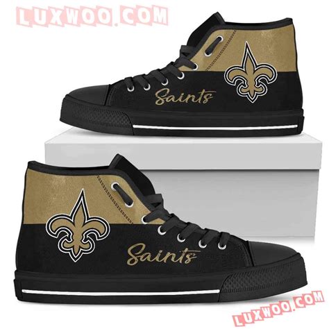 Nfl New Orleans Saints Divided Colours Stunning Logo High Top Shoes