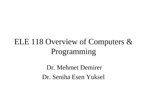Ppt Ele 1 1 8 Overview Of Computers And Programming Dokumentips