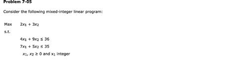 video solution consider the following mixed integer linear program