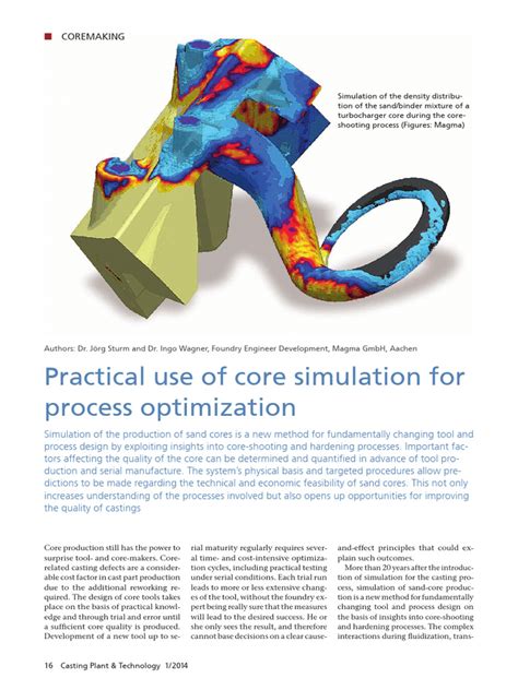 Practical Use Of Core Simulation For Process Optimization Coremaking Pdf Simulation Nozzle