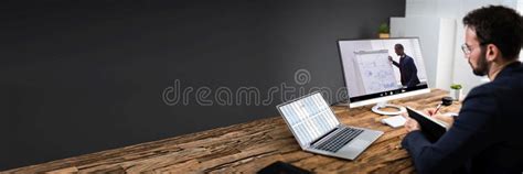 Online Virtual Lecture Webinar Stock Photo Image Of Conference Learn