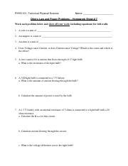 Phys Homework Pdf PHYS Technical Physical Science Name Ohms Law And Power