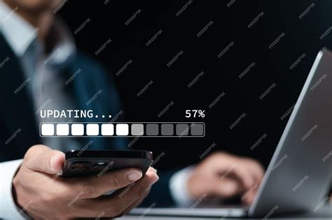 Premium Photo Businessman Downloading And Installing Update Process