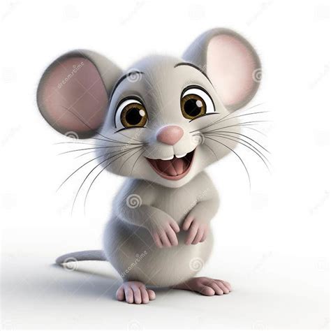 Realistic 3d Pixar Mouse Cute Cartoon Character In High Resolution