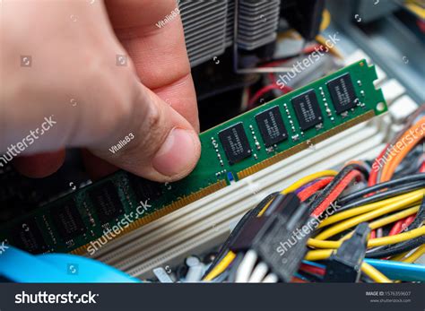 Installing Ddr Dimm Memory Assembling Personal Stock Photo Shutterstock