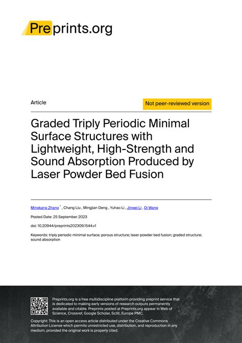 Pdf Graded Triply Periodic Minimal Surface Structures With