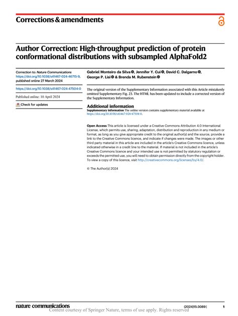 Pdf Author Correction High Throughput Prediction Of Protein