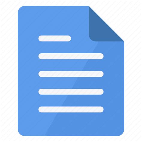 Blue Document File Paper Portrait Sheet Text Icon