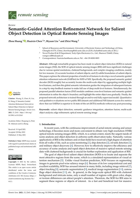 Pdf Semantic Guided Attention Refinement Network For Salient Object Detection In Optical
