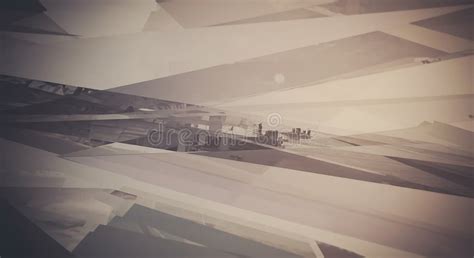 Abstract Composition Featuring Overlapping Translucent Geometric Shapes In Stock Illustration