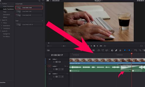 How To Add Audio Transitions In DaVinci Resolve Edits