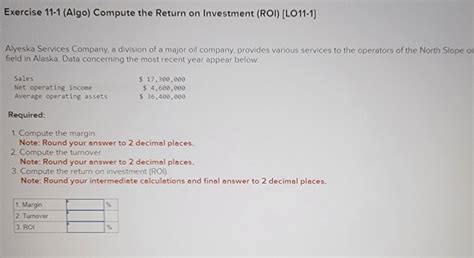solved exercise 11 1 algo ﻿compute the return on