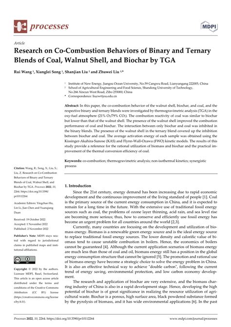 Pdf Research On Co Combustion Behaviors Of Binary And Ternary Blends