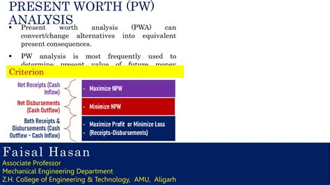 Present Worth Analysis Engineering Economics Ppt