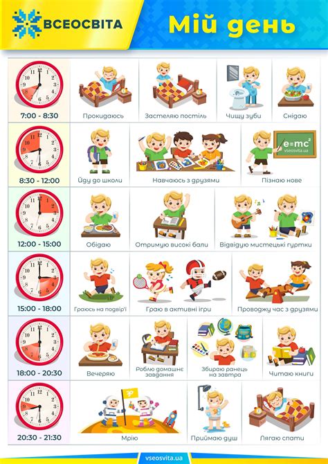 Режим дня дошкольника в картинках распечатать