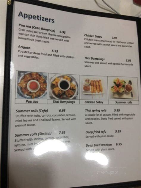 Menu Of Chao Praya Thai Food In Lake Havasu City Az 86403