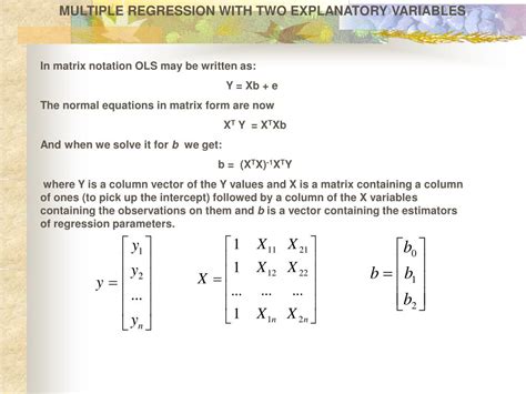 ppt regression model with two explanatory variables powerpoint