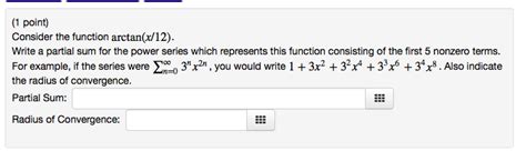 solved consider the function arctan x 12 write a partial